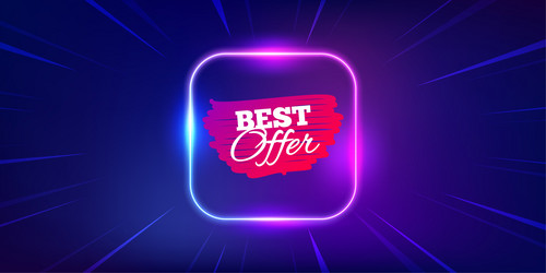 Special offer sticker discount banner shape neon Vector Image
