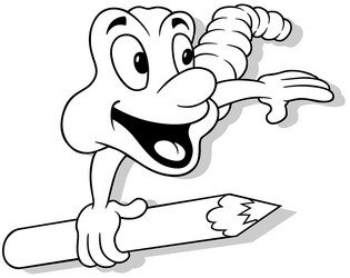 Drawing of a worm with boxing gloves Royalty Free Vector