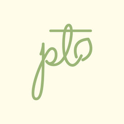 Letter pt line art leaf plant feminine botanical Vector Image