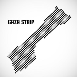 Pixel gaza strip map isolated on white background Vector Image