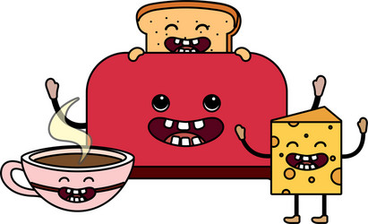 Bread toaster cartoon Royalty Free Vector Image