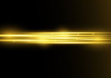 Horizontal light ray flash yellow line Royalty Free Vector