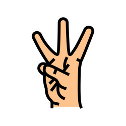 9 kids hand showing number nine sign Royalty Free Vector