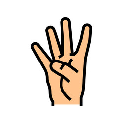 9 kids hand showing number nine sign Royalty Free Vector