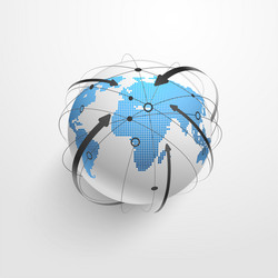 Globe network connection Royalty Free Vector Image