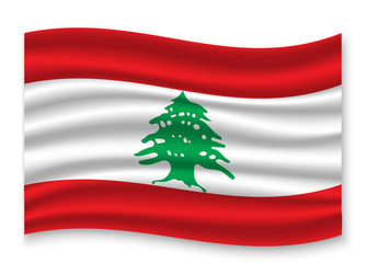 Wavy flag of lebanon Royalty Free Vector Image