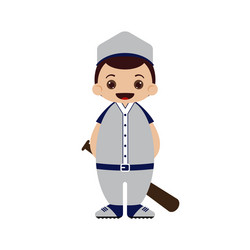 Baseball player kid cartoon Royalty Free Vector Image