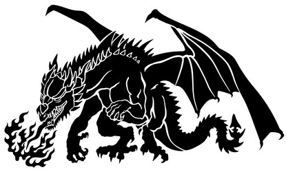 Fire-breathing dragon mythological creature Vector Image