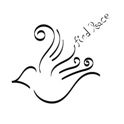 Holy spirit line art design for print Royalty Free Vector