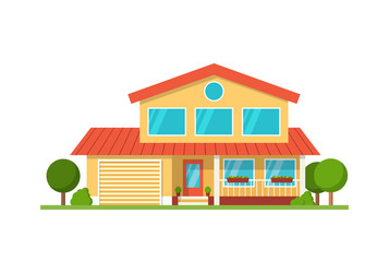 Modern cottage house set real estate concept Vector Image