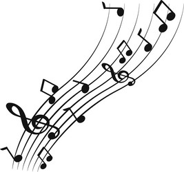 Music notes wave curve musical signs sound Vector Image