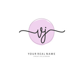 Vj initial letter handwriting and signature logo Vector Image