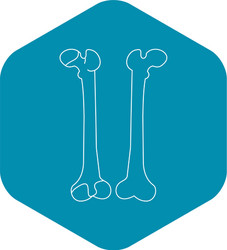 Bone icon outline style Royalty Free Vector Image