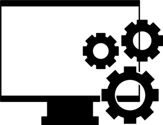 Computer monitor gears Royalty Free Vector Image