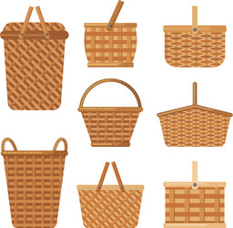 Food picnic basket cartoon Royalty Free Vector Image