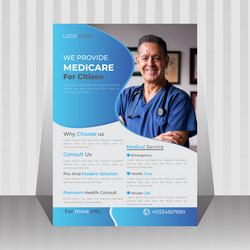 Medical care poster and flyer template design Vector Image