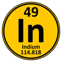 Periodic table element indium icon Royalty Free Vector Image