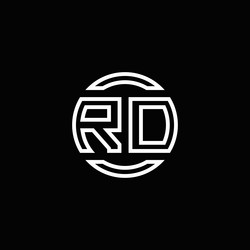 Rd logo monogram with slash style design template Vector Image