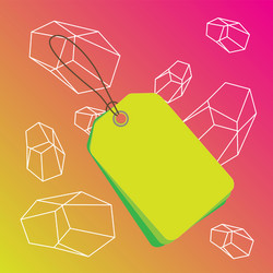 Rectangle shaped label attached black string Vector Image