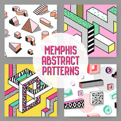 Abstract memphis style seamless pattern Royalty Free Vector