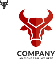 Abstract simple bull head logo concept Royalty Free Vector
