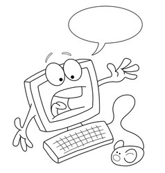 Cute computer Royalty Free Vector Image - VectorStock
