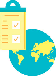 Checklist clipboard with world planet earth Vector Image
