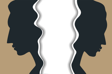 Divorce concept divorced couple metaphor Vector Image