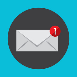 White notification 1 email icon with speech bubble
