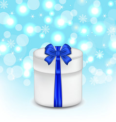 Blue bow for packing gift Royalty Free Vector Image
