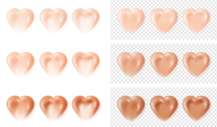 Heart shaped cream foundation makeup glossy Vector Image