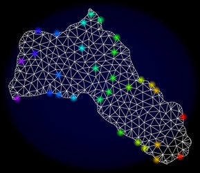 Polygonal 2d spectrum mesh map of kurdistan Vector Image