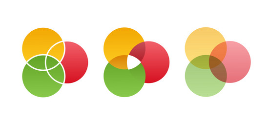 Venn colorful diagrams set Royalty Free Vector Image