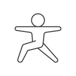 Stickman stands in a yoga pose and relaxes does Vector Image