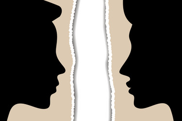 Divorce concept divorced couple metaphor Vector Image