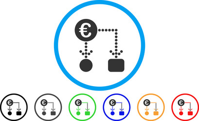Euro flow chart rounded icon Royalty Free Vector Image