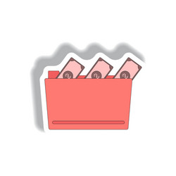 Folder and cash collection Royalty Free Vector Image