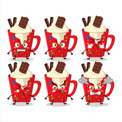 Frappe chocolate cartoon character with various Vector Image