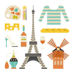 French symbols Royalty Free Vector Image - VectorStock