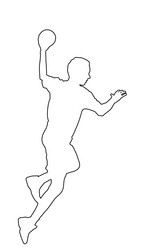 Paintball player line contour silhouette Vector Image