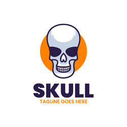 Skull horned scary logo design Royalty Free Vector Image