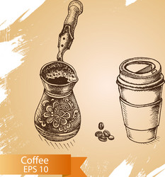 Sketch - coffee Royalty Free Vector Image - VectorStock