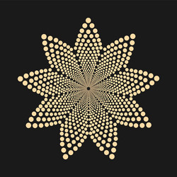 Abstract dotted flower shape design element Vector Image