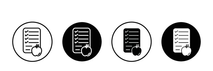 Diet plan icon set nutrition health trainer Vector Image