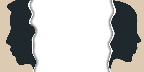 Divorce concept divorced couple metaphor Vector Image