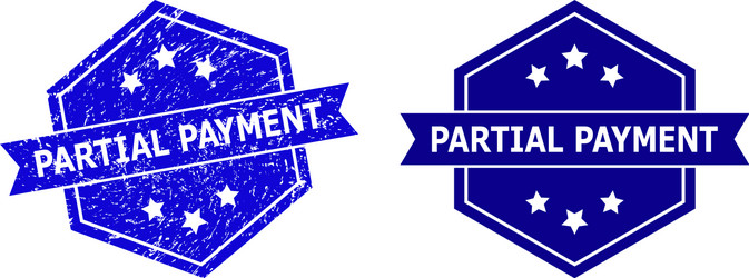 Partial payment seal with corroded surface Vector Image