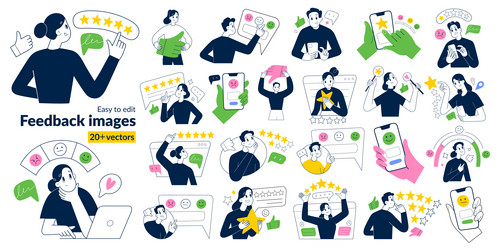 People leave positive negative feedback Royalty Free Vector