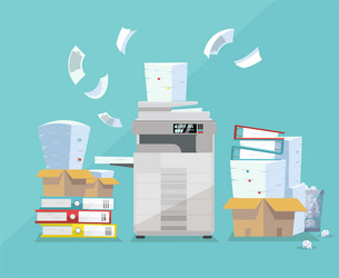 Copier scanner document cartoon Royalty Free Vector Image