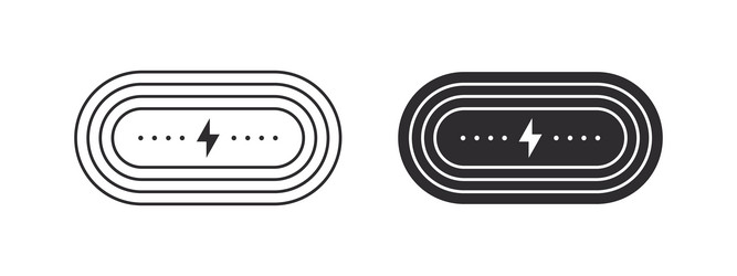 Wireless charger icons device charging Royalty Free Vector