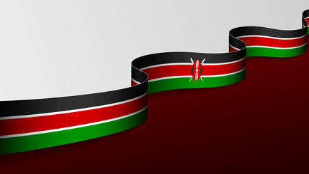 Kenya ribbon flag background Royalty Free Vector Image